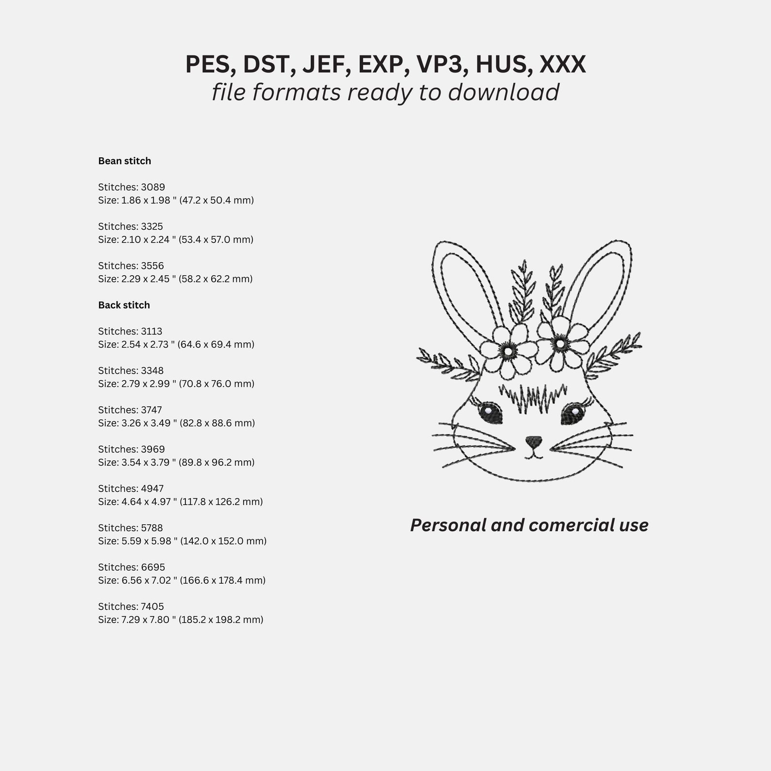 Bunny Outline Machine Embroidery Design Bundle: Easter Rabbit Faces ...