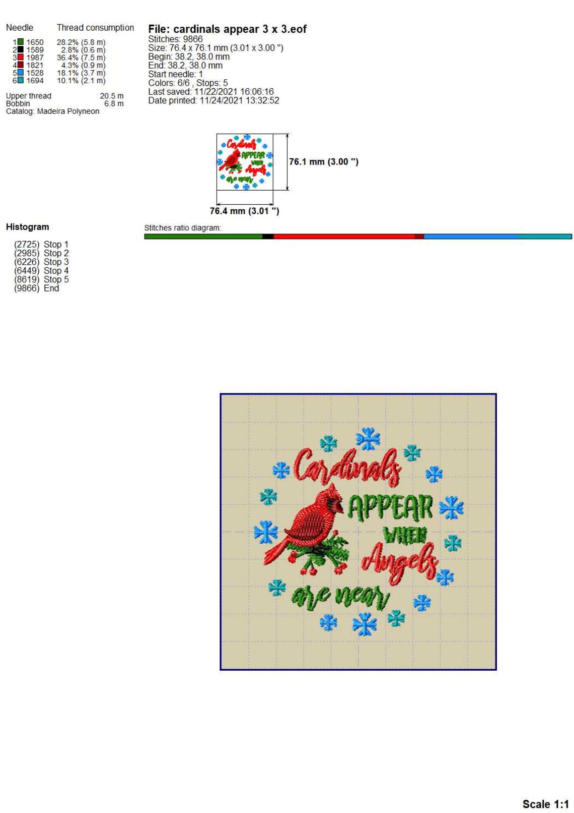 Cardinal Embroidery Designs Christmas Memorial Embroidery - Etsy