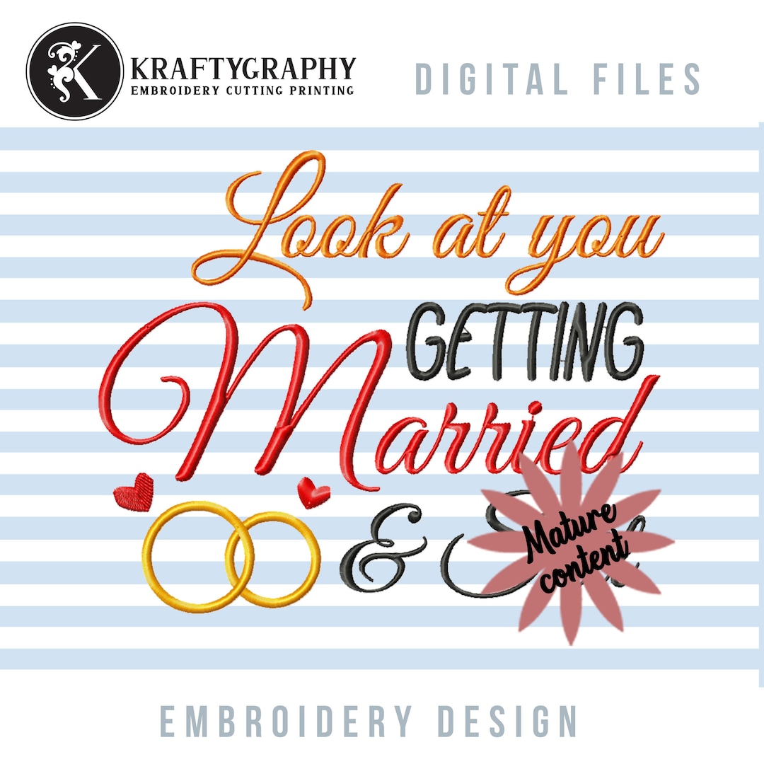 Funny and Rude Marriage Machine Embroidery Designs, Hilarious Wedding ...