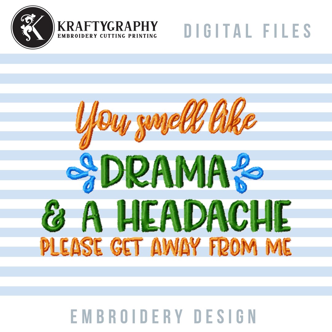 Sarcastic Machine Embroidery Designs, Funny Embroidery Patterns, Mean ...