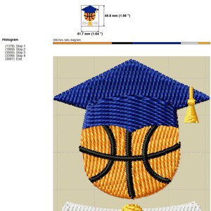 Graduation Cap Basketball Pes Machine Embroidery Designs, Class of ...