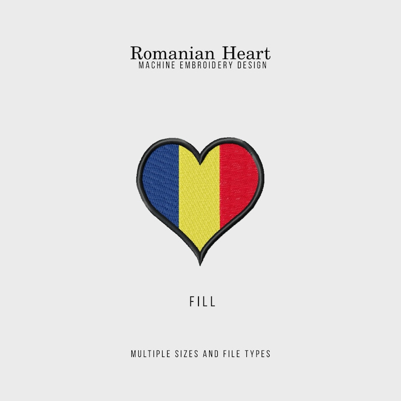 Romanian Flag Heart Machine Embroidery Design - Etsy
