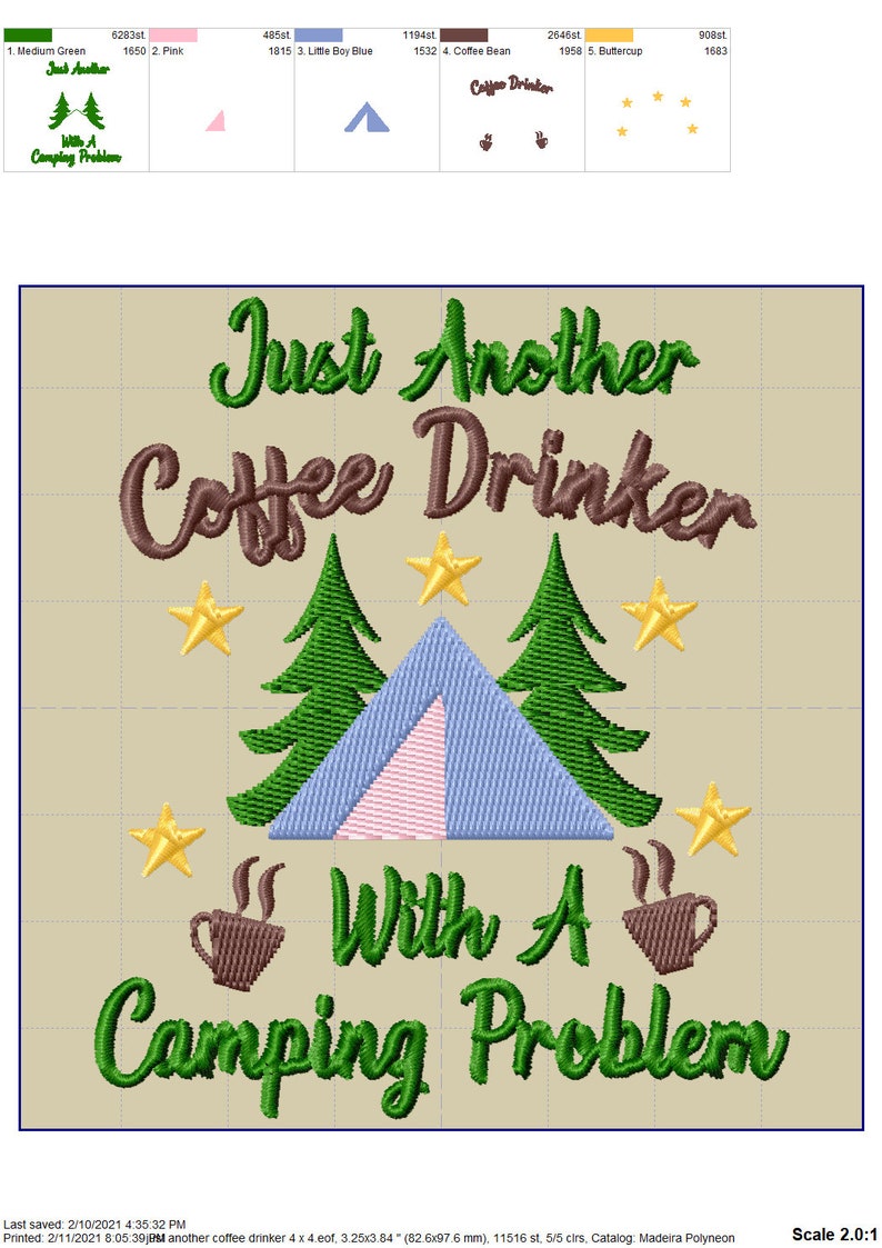 Drinking Camping Machine Embroidery Designs Coffee Embroidery - Etsy