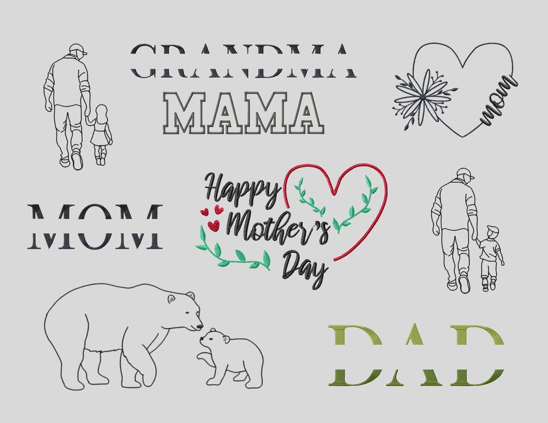 Mother’s Day Embroidery Designs for Machine, Mama Applique Embroidery ...