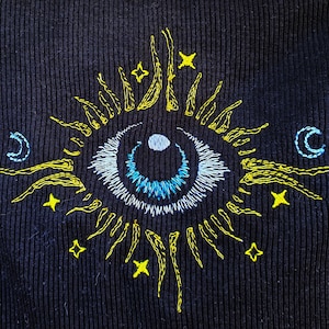 Mystical Eye Machine Embroidery Designs, Eye With Sun Rays, Colored ...
