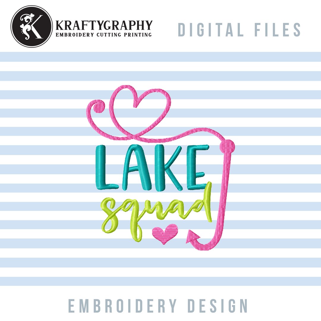 Lake Squad Machine Embroidery Designs, Lake Fishing Embroidery Patterns ...