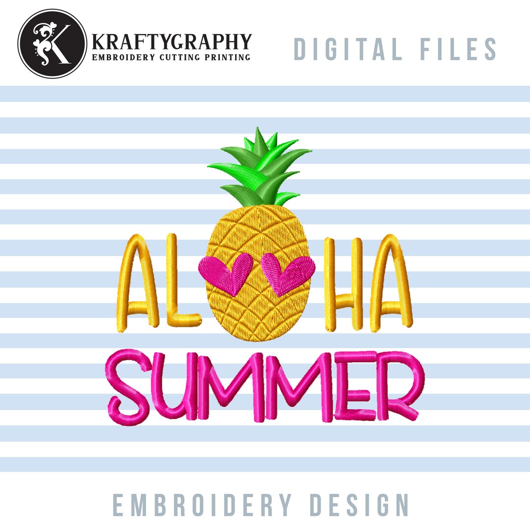 Pineapple Machine Embroidery Designs, Vacation Pattern: 4 Sizes - Etsy