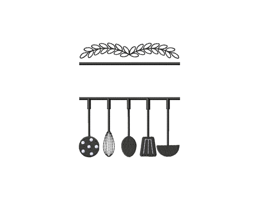 Kitchen Split Monogram Machine Embroidery Designs for Aprons and ...