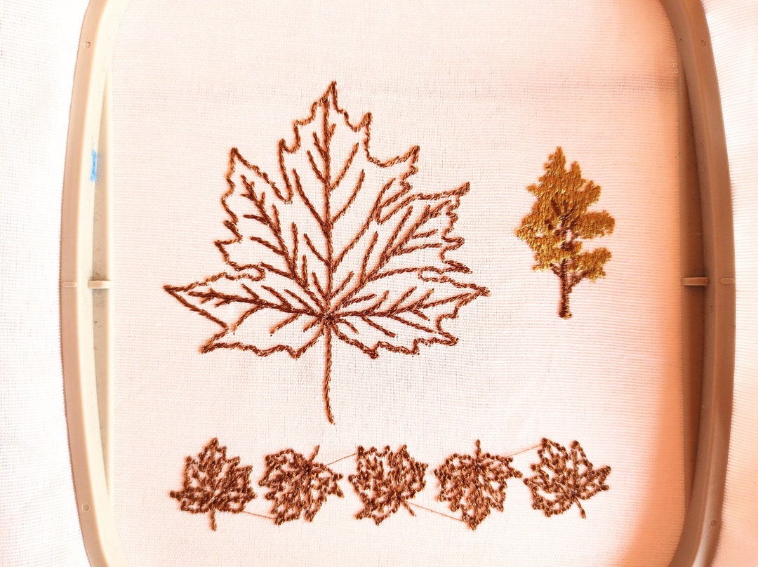 Fall Leaf Sketch Machine Embroidery Design, Multiple Sizes - Etsy