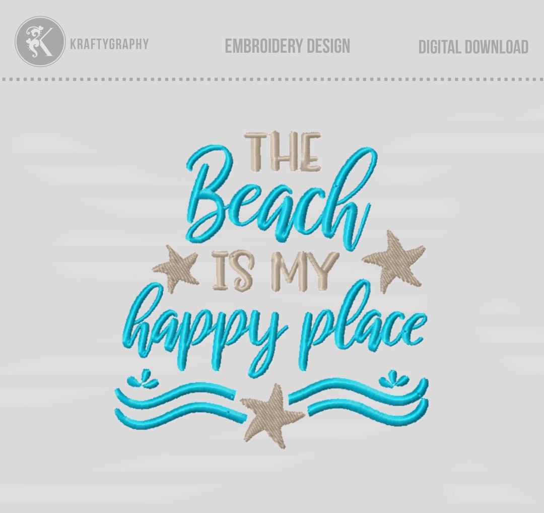 Beach Embroidery Design: Summer Vacation Pattern (machine Files) - Etsy
