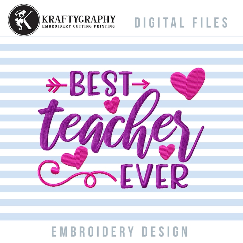 Best Teacher Machine Embroidery Designs Teacher Appreciation - Etsy