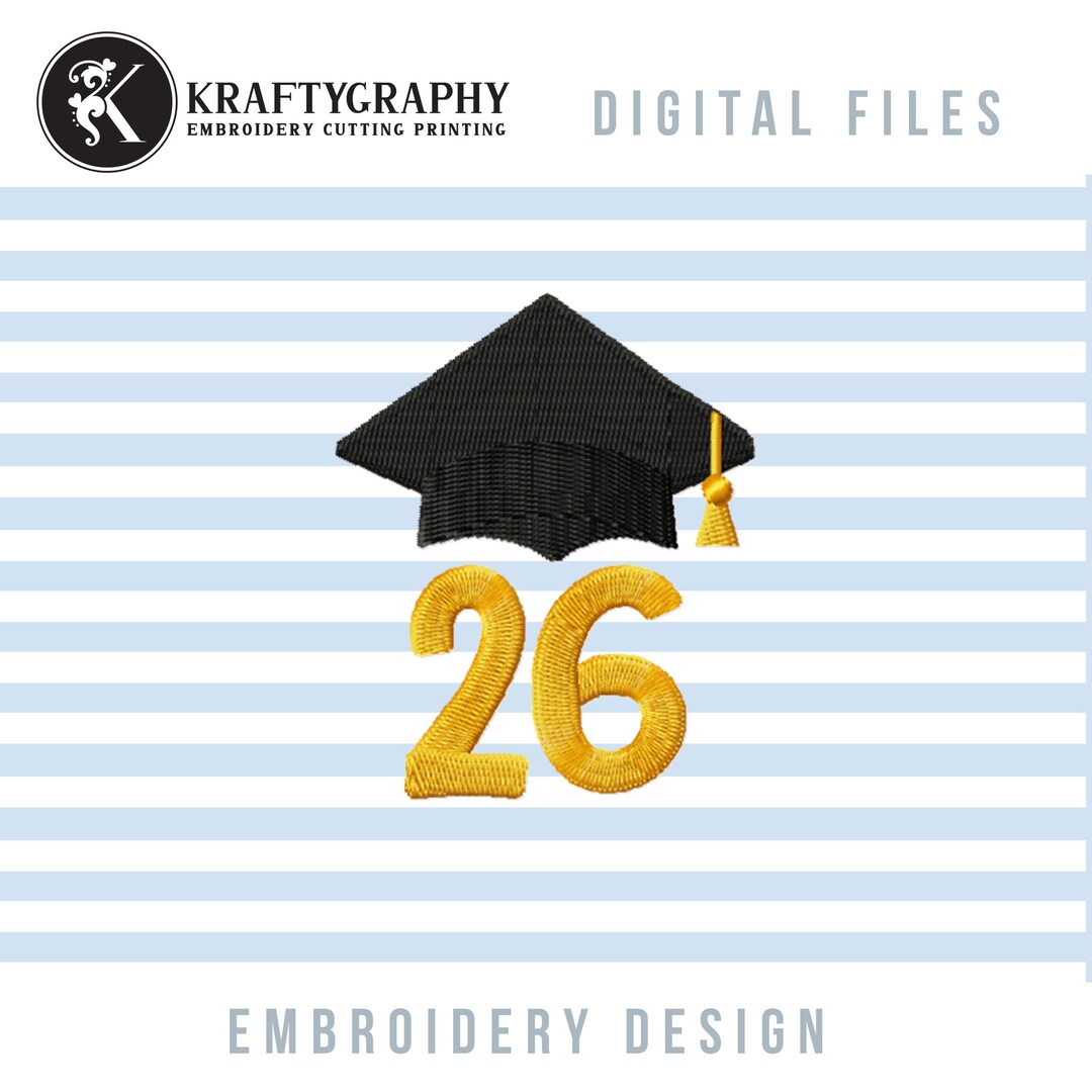 2026 Graduation Machine Embroidery Design With Year and Graduation Cap ...