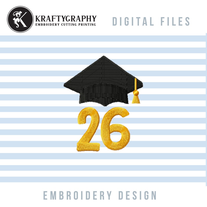 2026 Graduation Machine Embroidery Design With Year and Graduation Cap ...