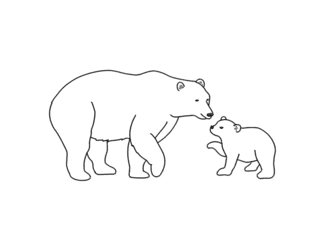 Mama Bear and Cub Machine Embroidery Design, Mother’s Day Embroidery ...