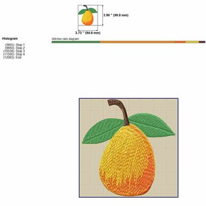 Simple Mango Embroidery Design for Machine, Fill Stitch With 9 Sizes - Etsy