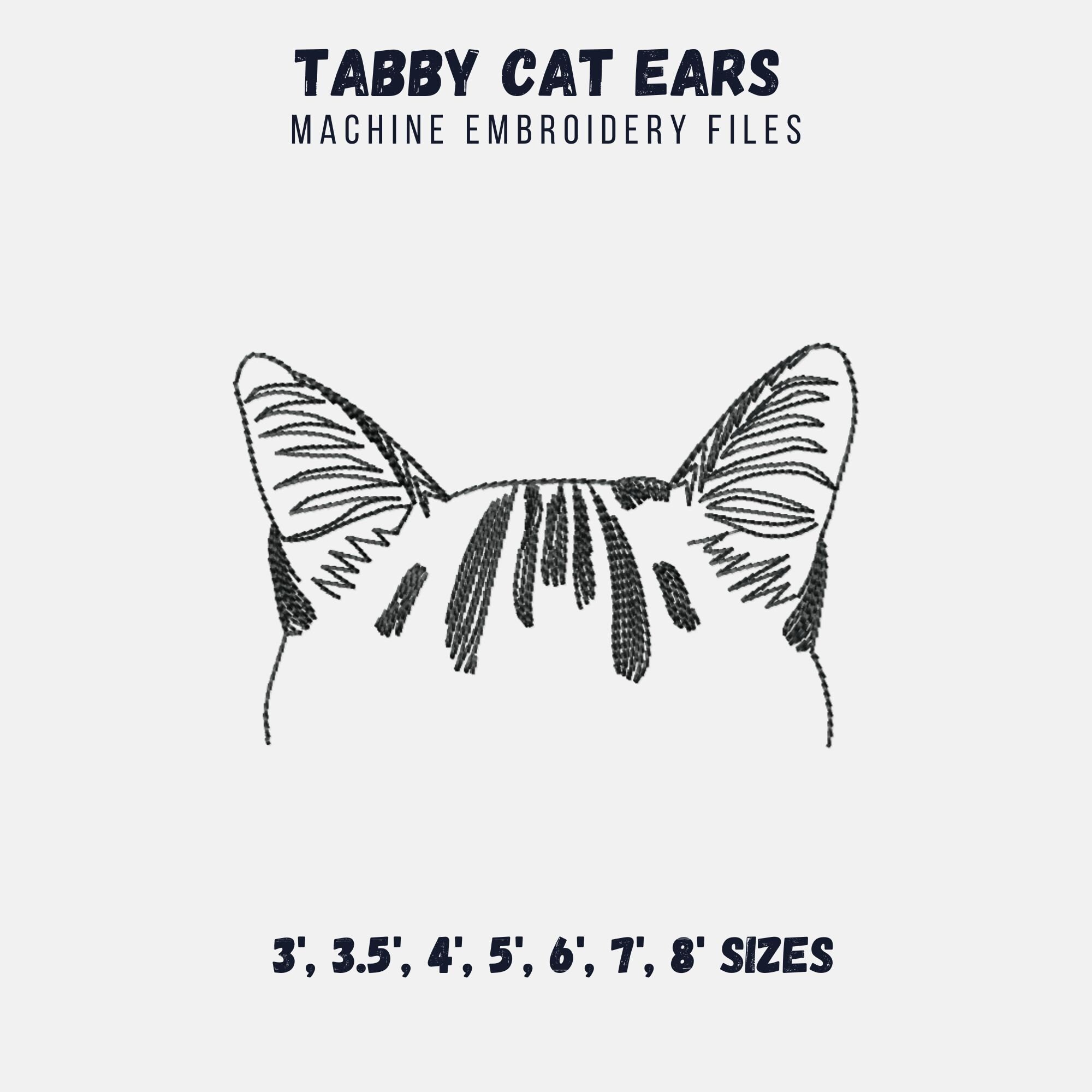 Tabby Cat Ears Machineembroidery Design: Backstitch Outline (digital ...