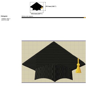 Graduation Cap Machine Embroidery Designs, Small Graduation Hat ...