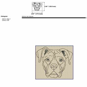 Boxer Dog Face Machine Embroidery Design Outline, Dog Sketch Embroidery ...
