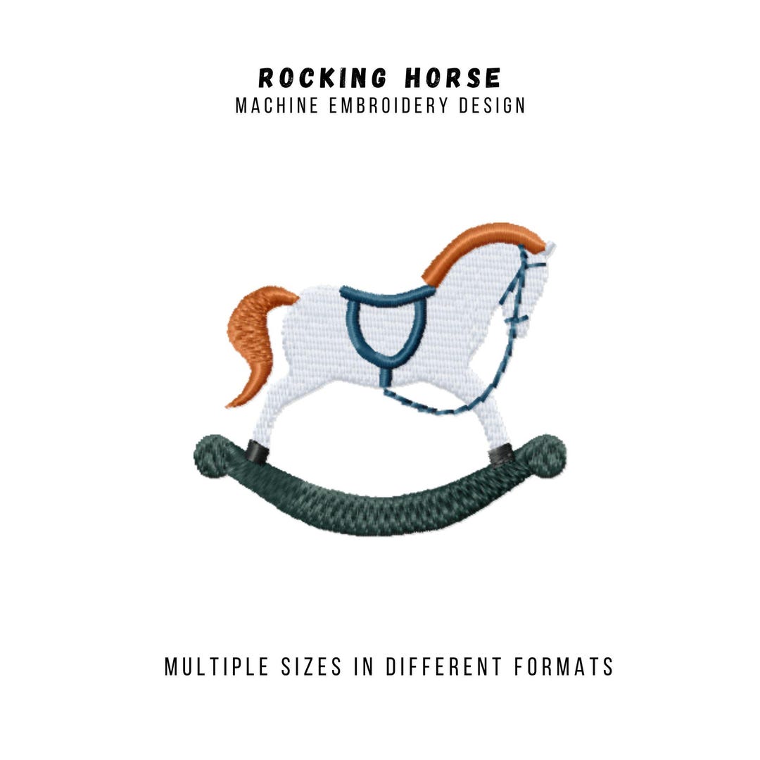 Mini Rocking Horse Machine Embroidery Design for Babies, Fill Stitch ...