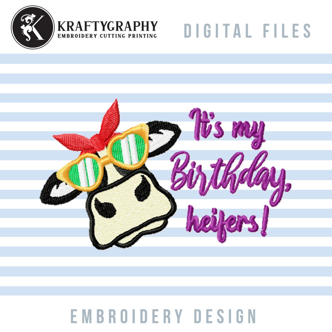 Heifer With Bandana Jef Cow Head Embroidery Patterns Cow - Etsy