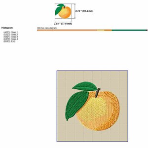 Simple Peach Machine Embroidery Design With 9 Sizes - Etsy