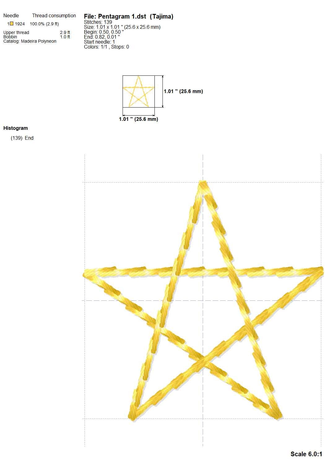 Pentagram Machine Embroidery Design: Pagan Star Applique (digital Files ...