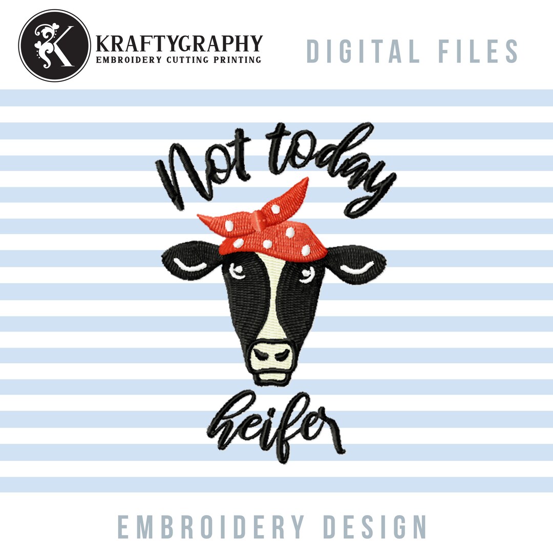 Heifer With Bandana Jef, Cow Pes, Cow Head Embroidery Patterns, Cow ...