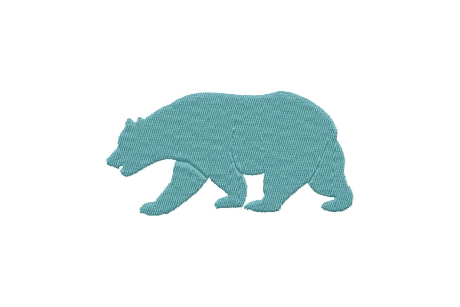 Simple Bear Silhoutte Machine Embroidery Design Small Size - Etsy