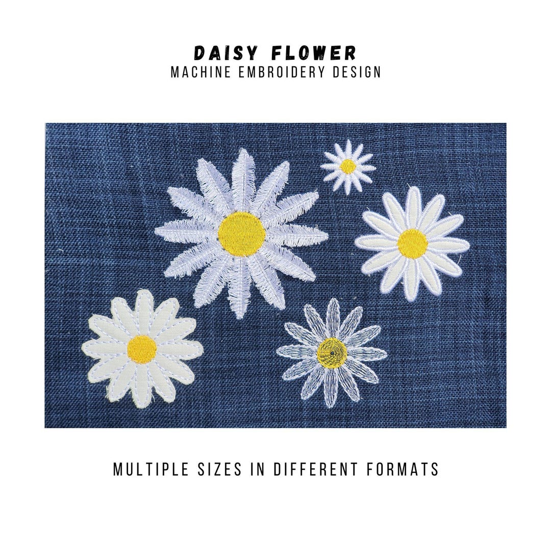 Daisy Machine Embroidery Design in Applique, Fill, Sketch and Fringe ...