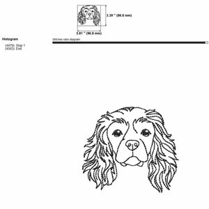 Cavalier King Charles Spaniel Dog Face Machine Embroidery Design ...