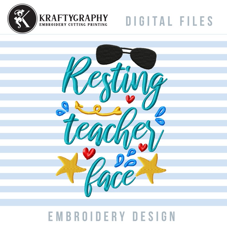 Teacher End of School Machine Embroidery Designs Bundle - Etsy