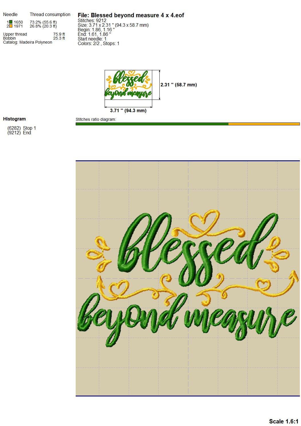Blessed Machine Embroidery Designs Farmhouse Embroidery | Etsy