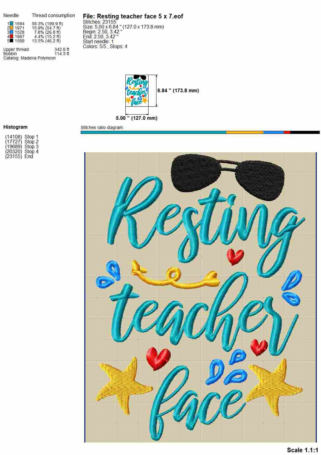 Teacher Machine Embroidery Designs Sunglasses Embroidery - Etsy