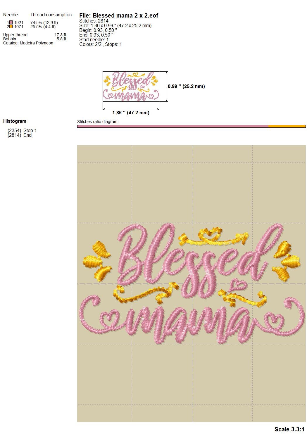 Blessed Mama Machine Embroidery Designs Southern Embroidery | Etsy