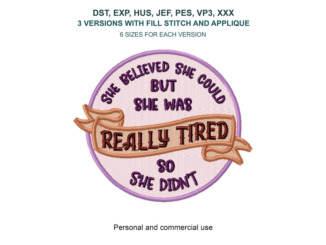 Funny Sarcastic Embroidery Designs: Really Tired Saying (machine Files ...