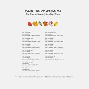 Fall Border Machine Embroidery Design With Leaf, Mushroom, Pumpkin in ...