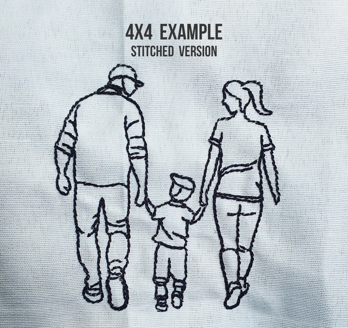 Family Outline Embroidery Designs: Customizable Machine Patterns ...
