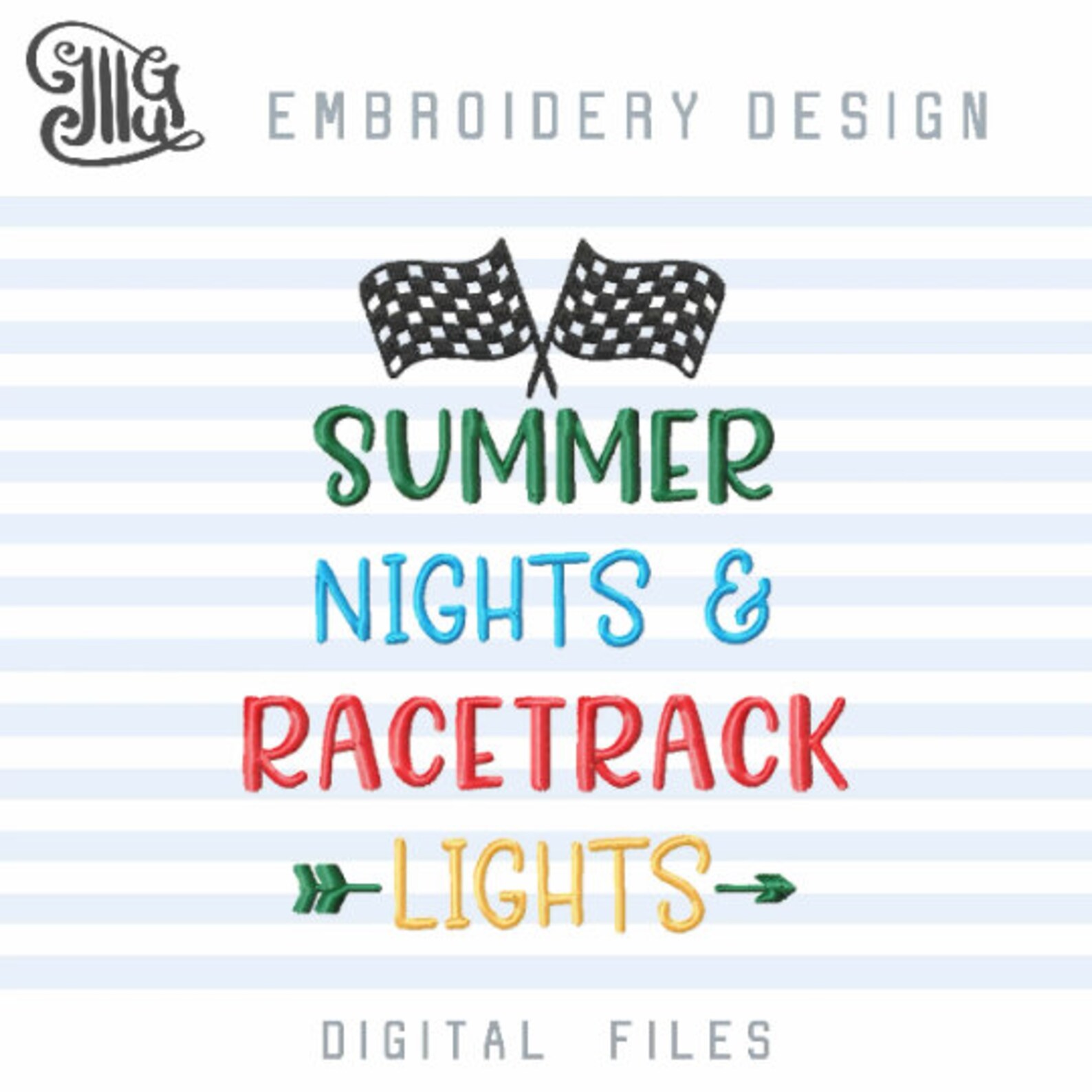 Racetrack Embroidery Designs Summer Embroidery Stitches - Etsy