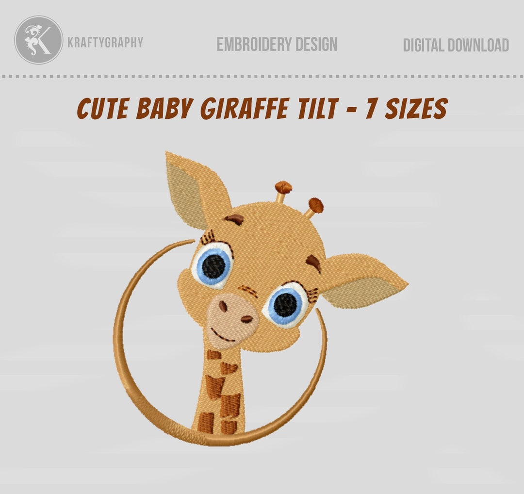 Cute Baby Giraffe Machine Embroidery Designs, Baby Girl Embroidery ...
