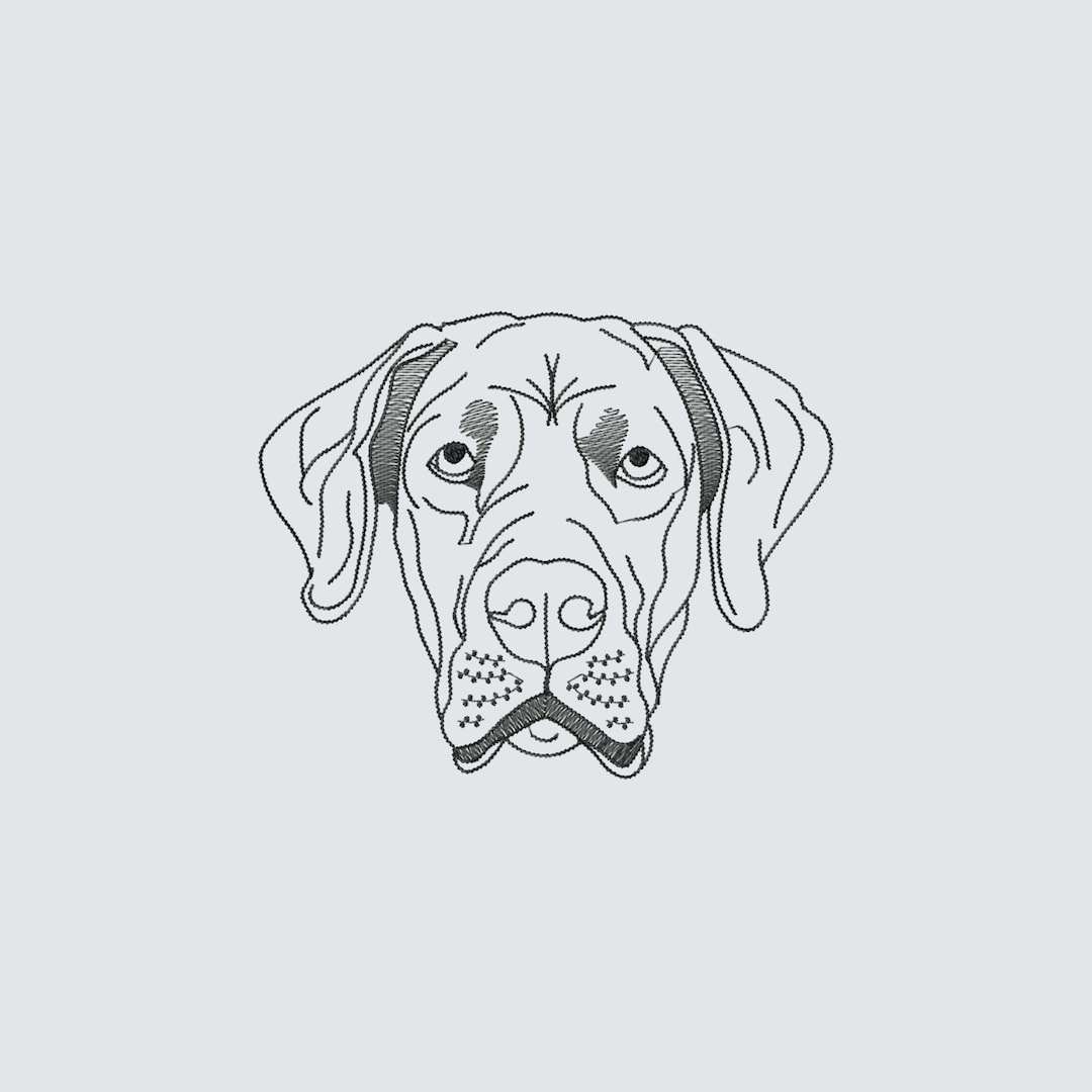 Great Dane Face With Floppy Ears Machine Embroidery Design, Dog Breed ...