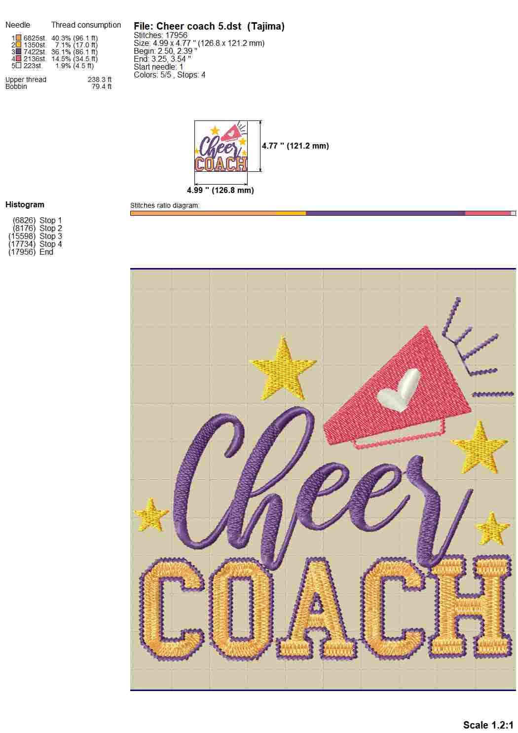 Cheer Coach Embroidery Design: Megaphone, Cheerleader (machine Files ...