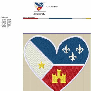 Cajun Heart Fill Embroidery Design for Machine, Cajun Flag Embroidery ...