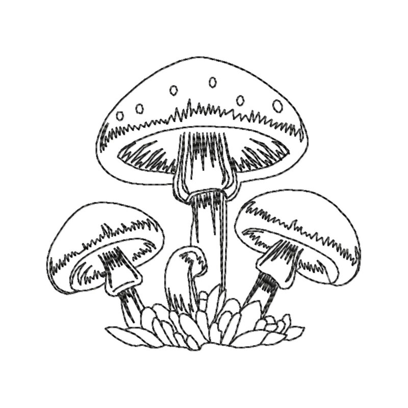 Pes File for Embroidery Mushroom - Etsy