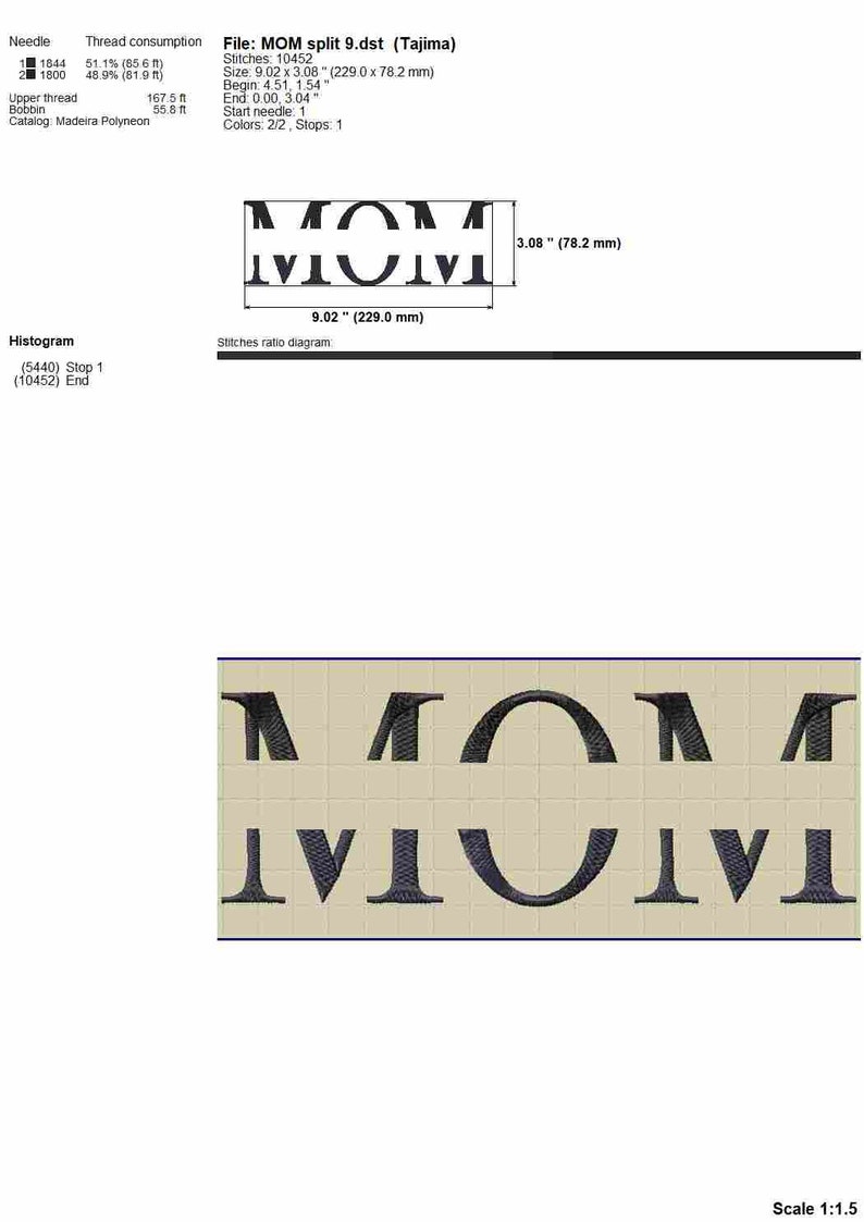 Mom Split Monogram Machine Embroidery Design: 4in - 12in - Etsy