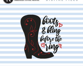 Patchwork Cowgirl Boot and Hat With Florals Applique Design - Etsy