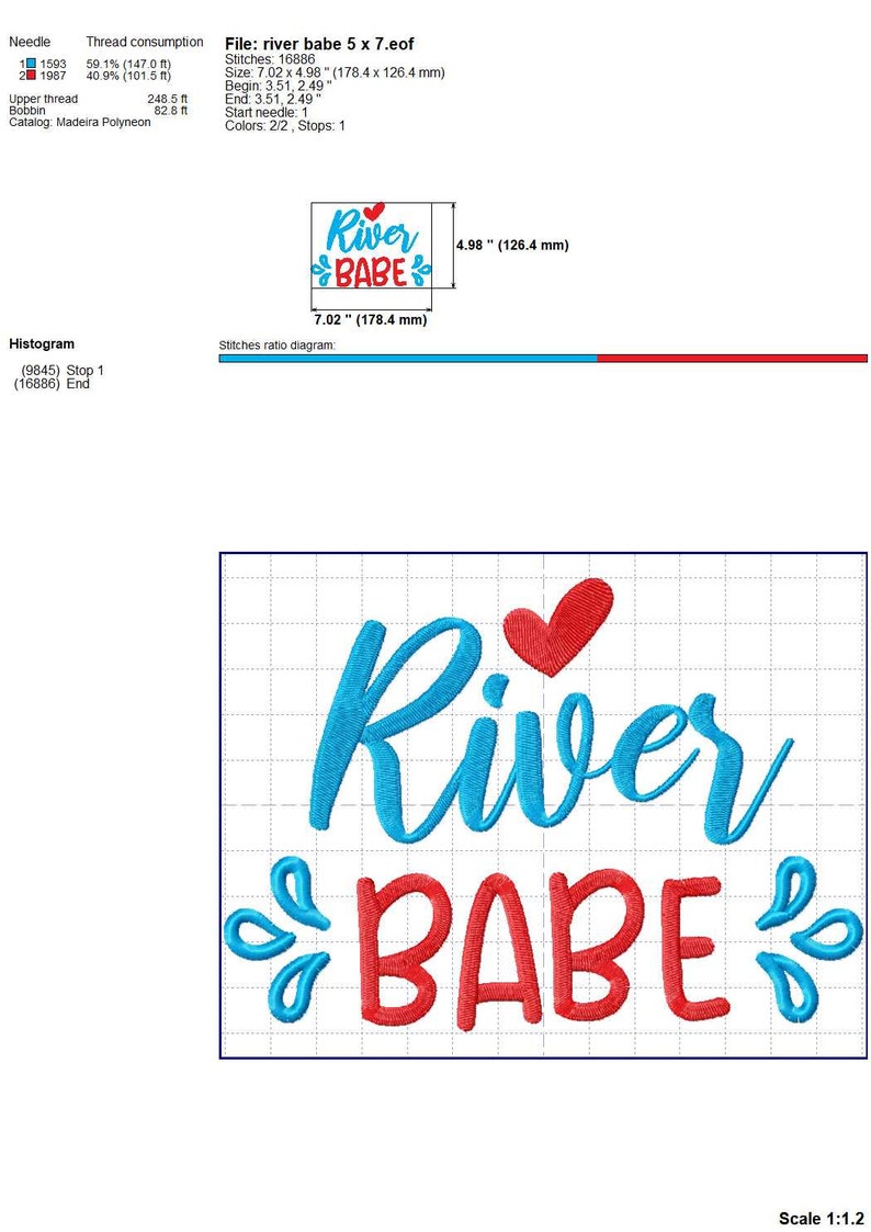 River Machine Embroidery Design for Women, Cute Embroidery Patterns ...