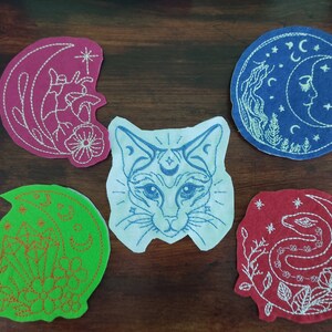 Celestial Machine Embroidery Design Bundle, Sun and Moon Outline ...