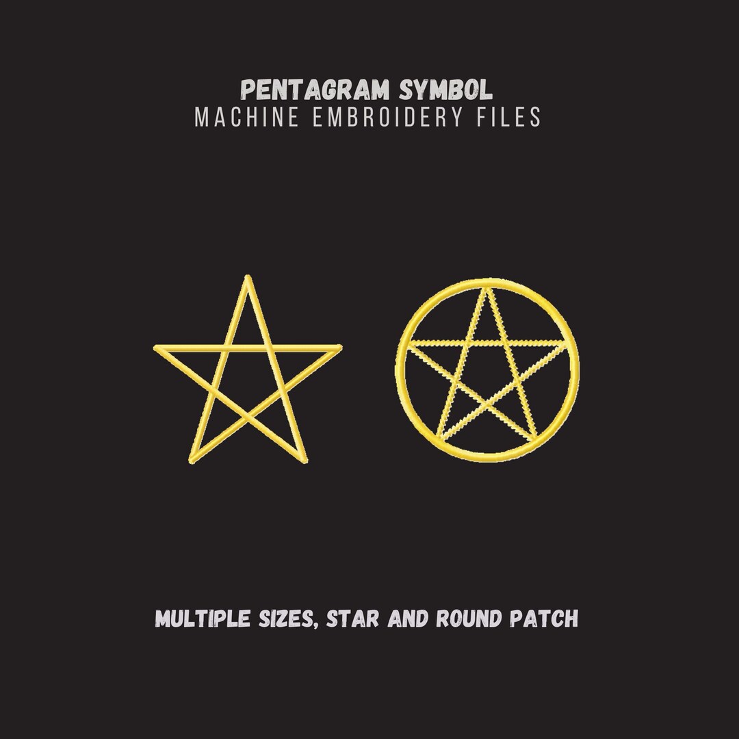 Pentagram Machine Embroidery Design: Pagan Star Applique (digital Files ...