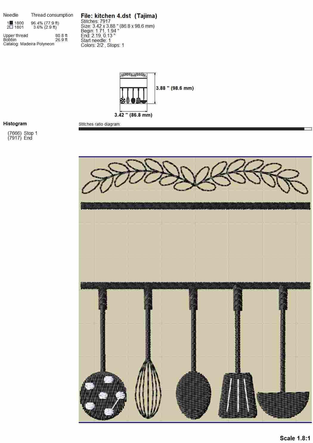 Kitchen Split Monogram Machine Embroidery Designs for Aprons - Etsy