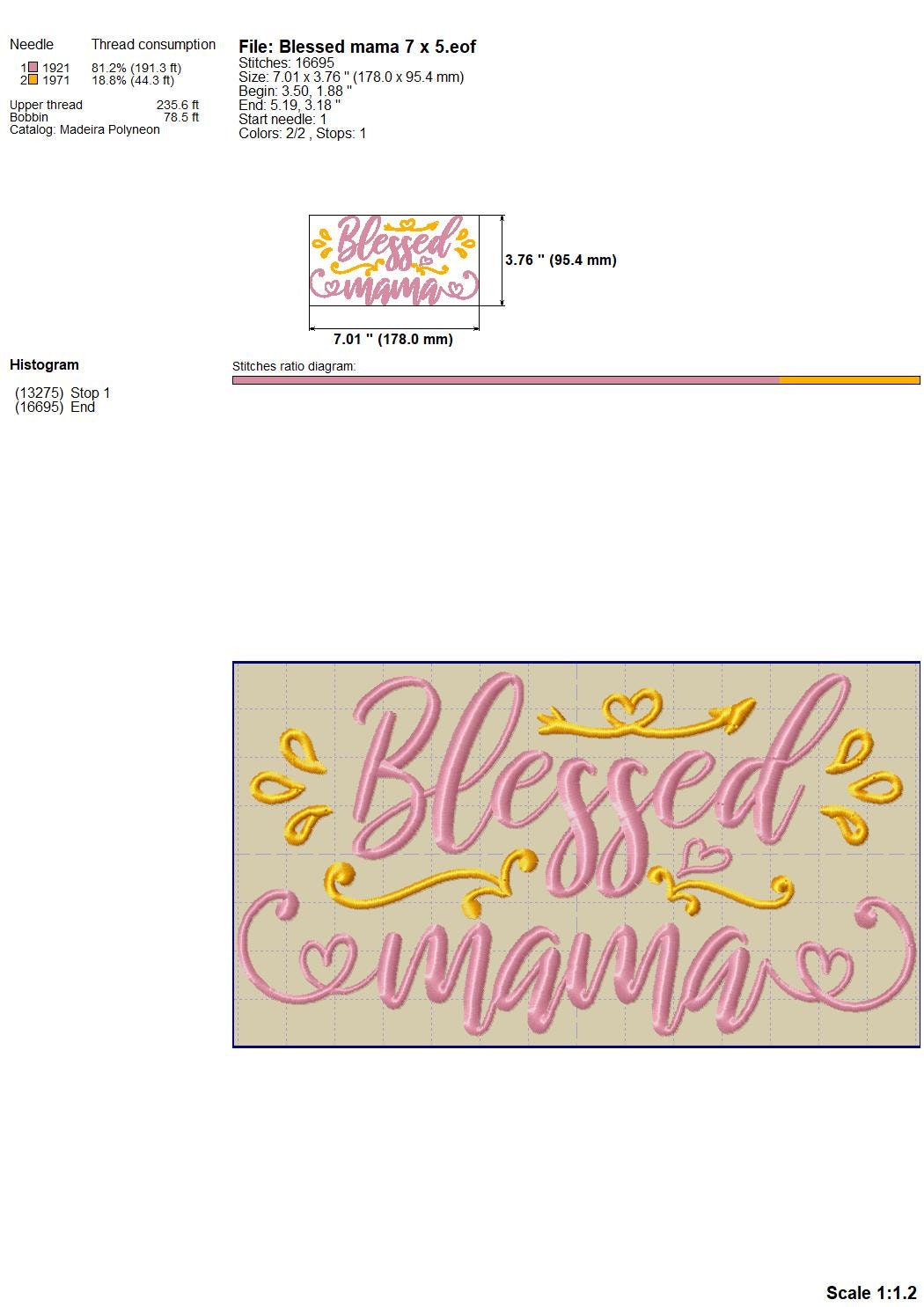 Blessed Mama Machine Embroidery Designs Southern Embroidery | Etsy